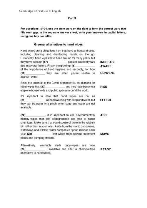 #003 | Daily Cambridge English Practice | B2 Use of English Word ...