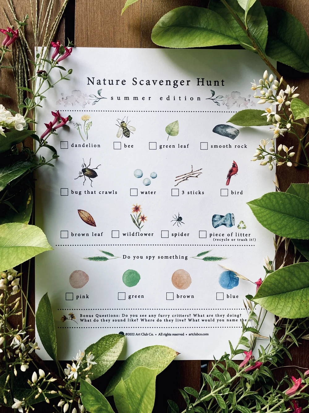 Nature Scavenger Hunt - Beach Theme — Art Club Co.