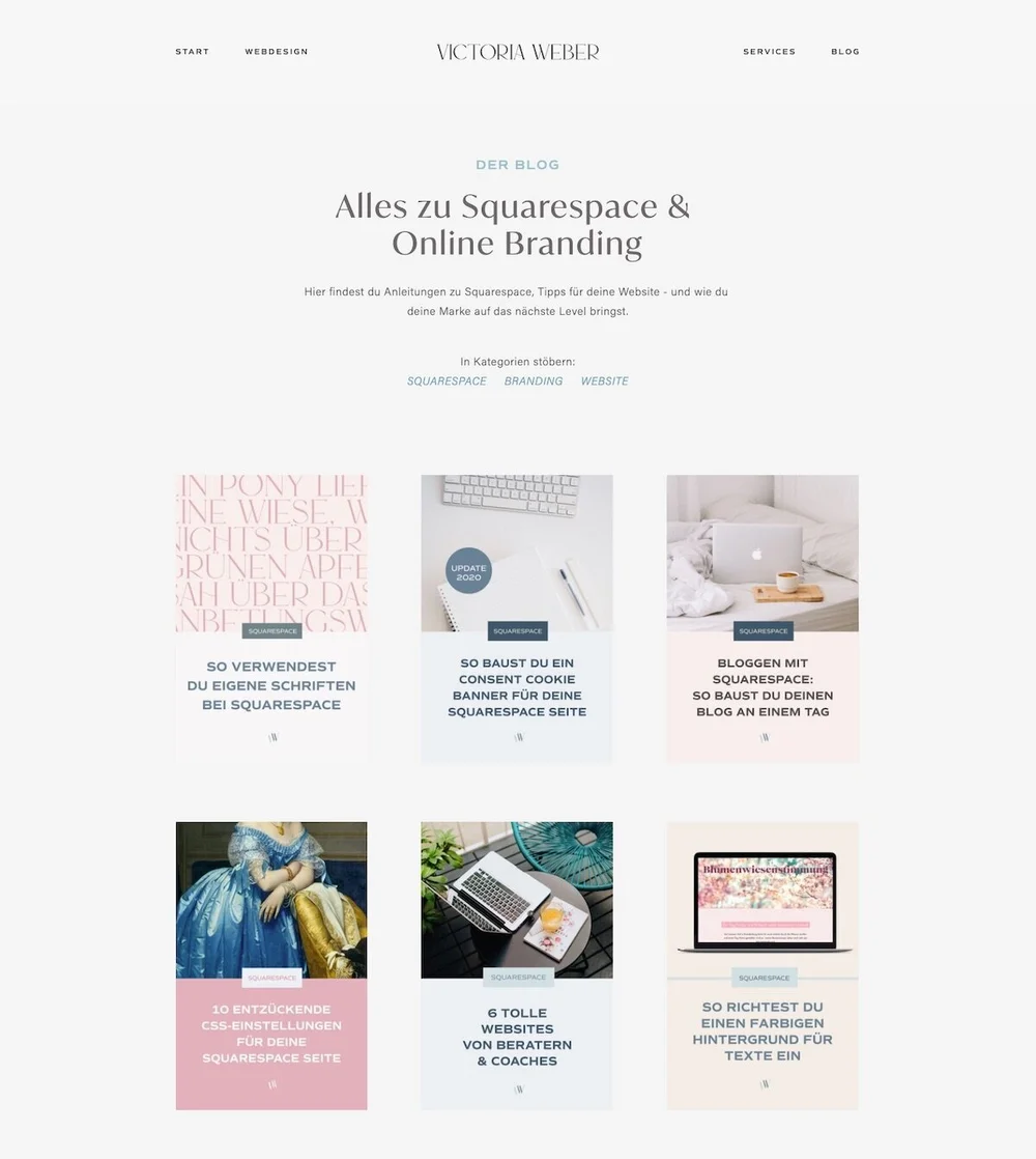 Blog erstellen mit Squarespace: Die ultimative Anleitung! — Victoria Weber
