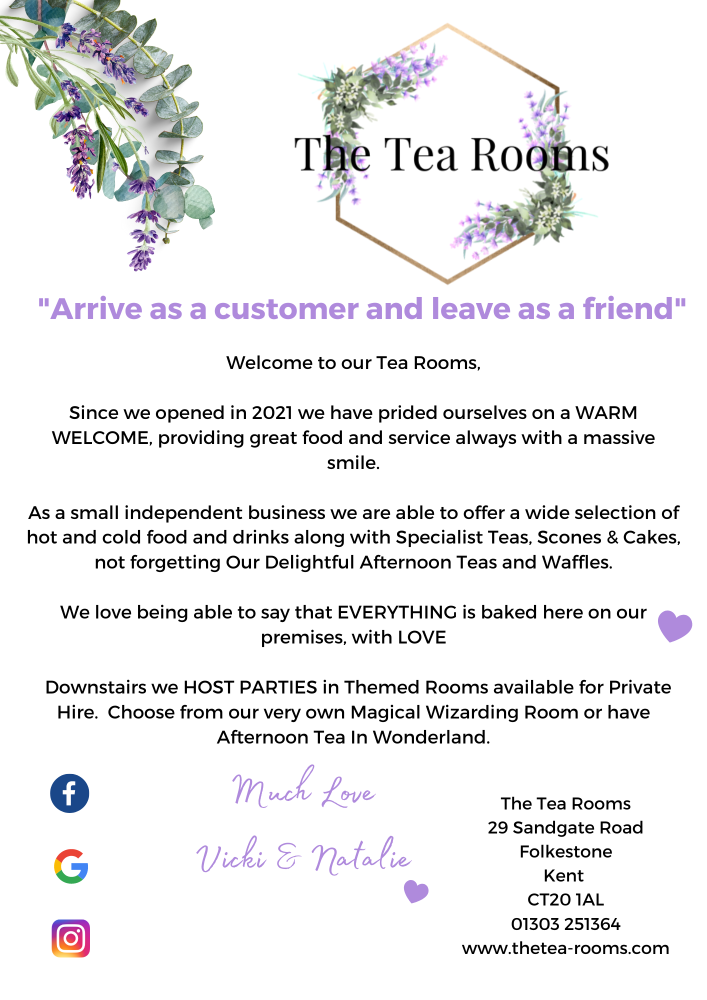 "Menu at The Tea Rooms Folkestone | Afternoon Tea, Cakes, Breakfast ...