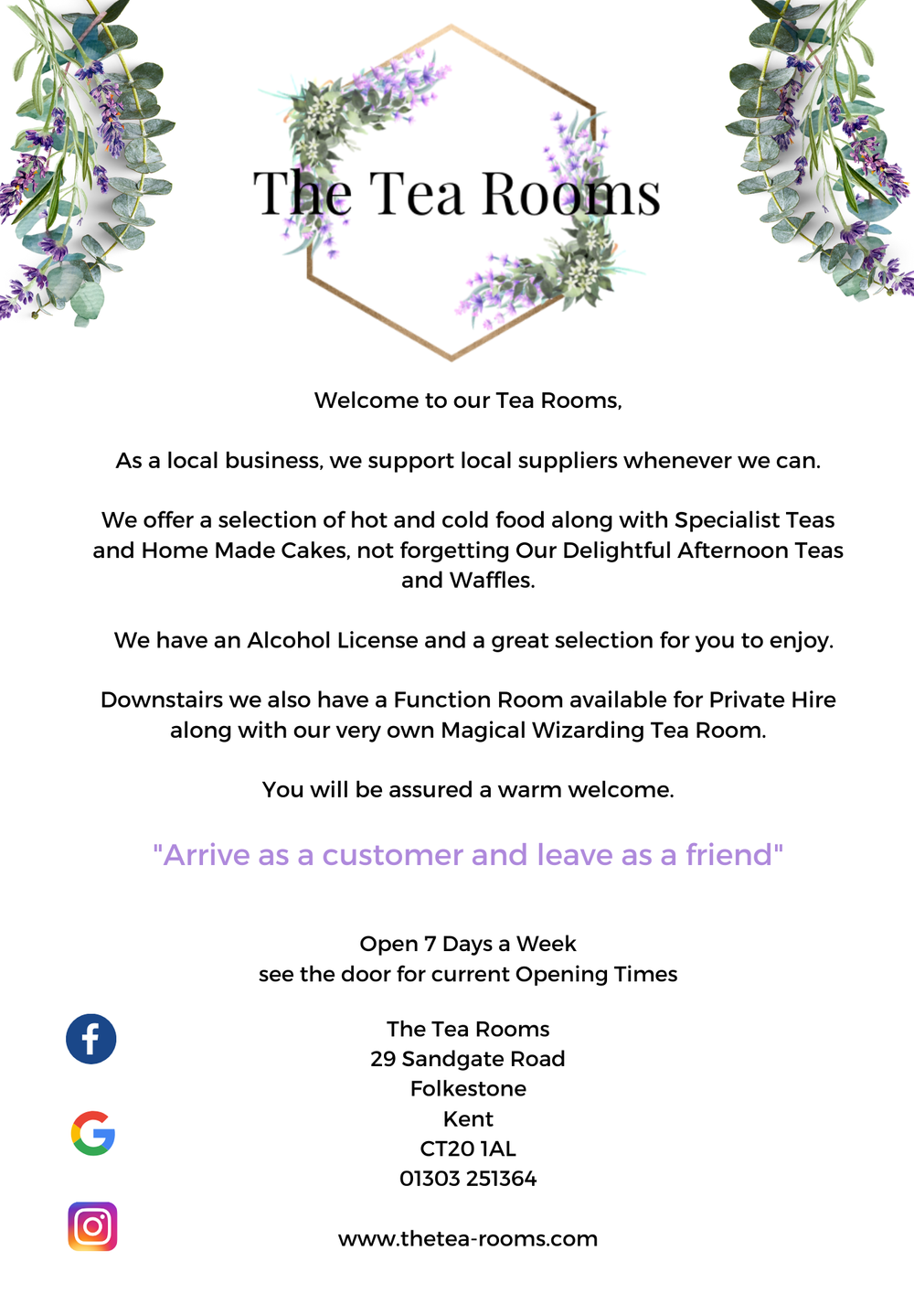 The Tea Rooms Menu — The Tea Room