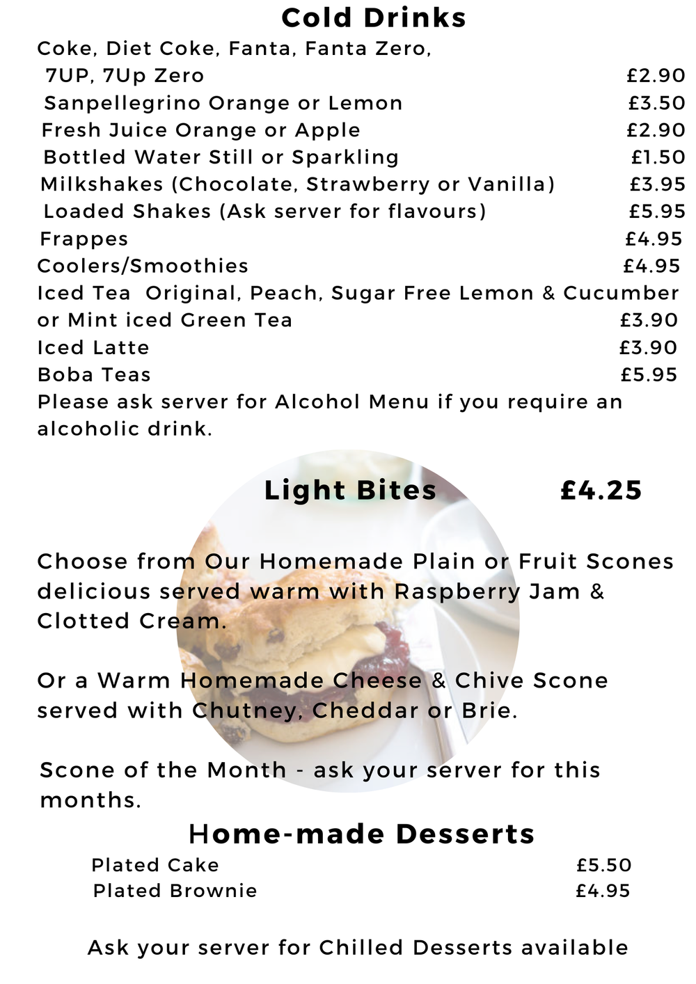 The Tea Rooms Menu — The Tea Room