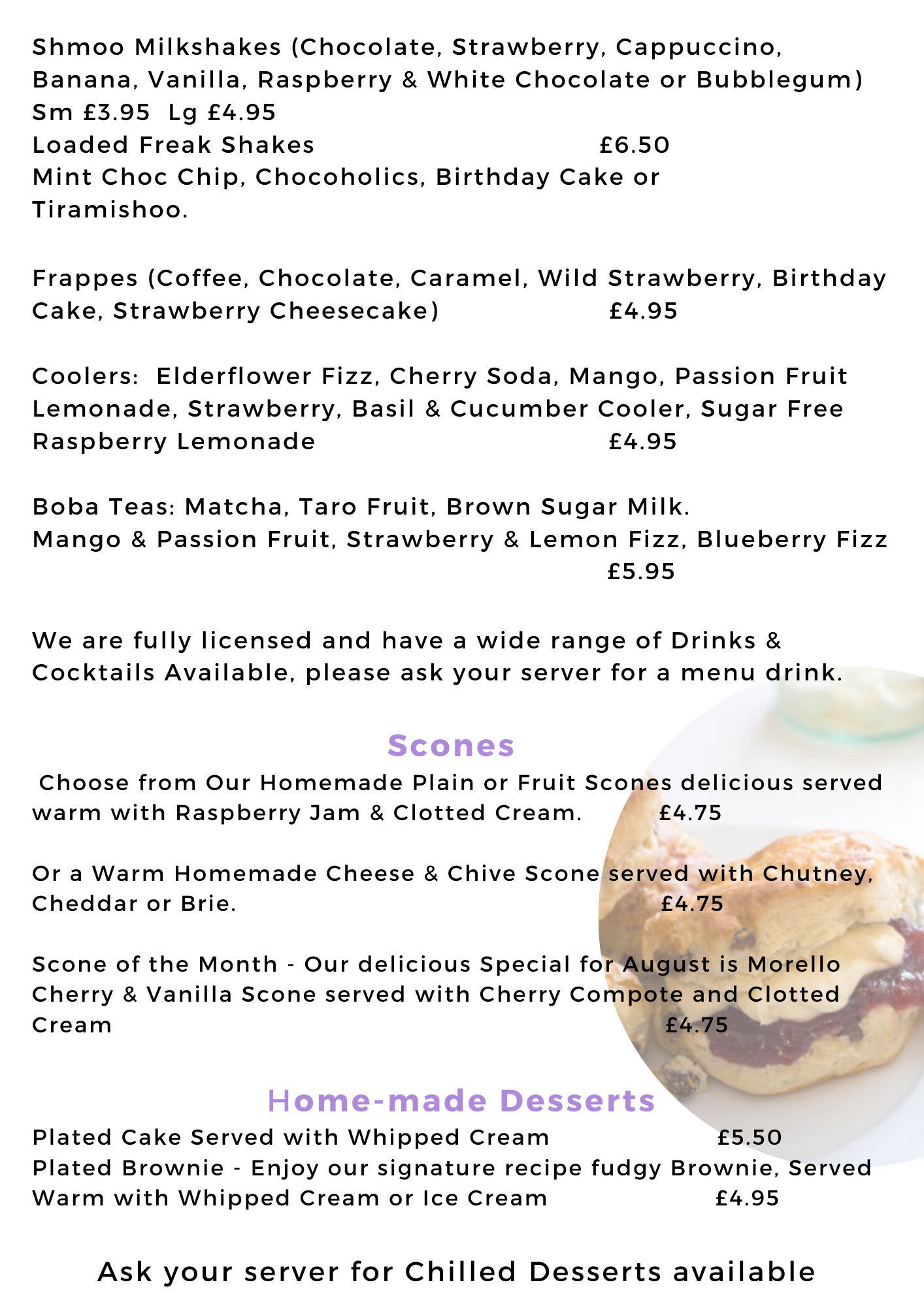 "Menu at The Tea Rooms Folkestone | Afternoon Tea, Cakes, Breakfast ...