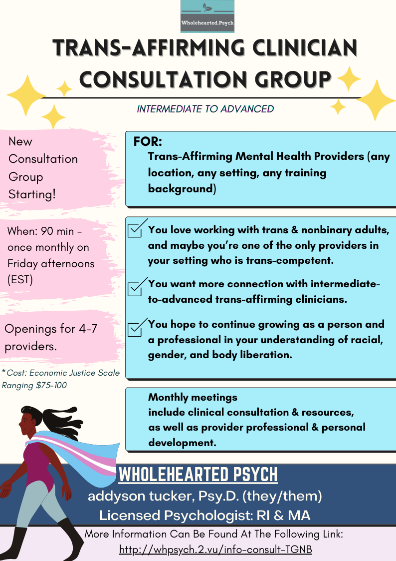 Groups and Workshops: BIPOC Affirming, Fat Affirming, Gender Affirming ...