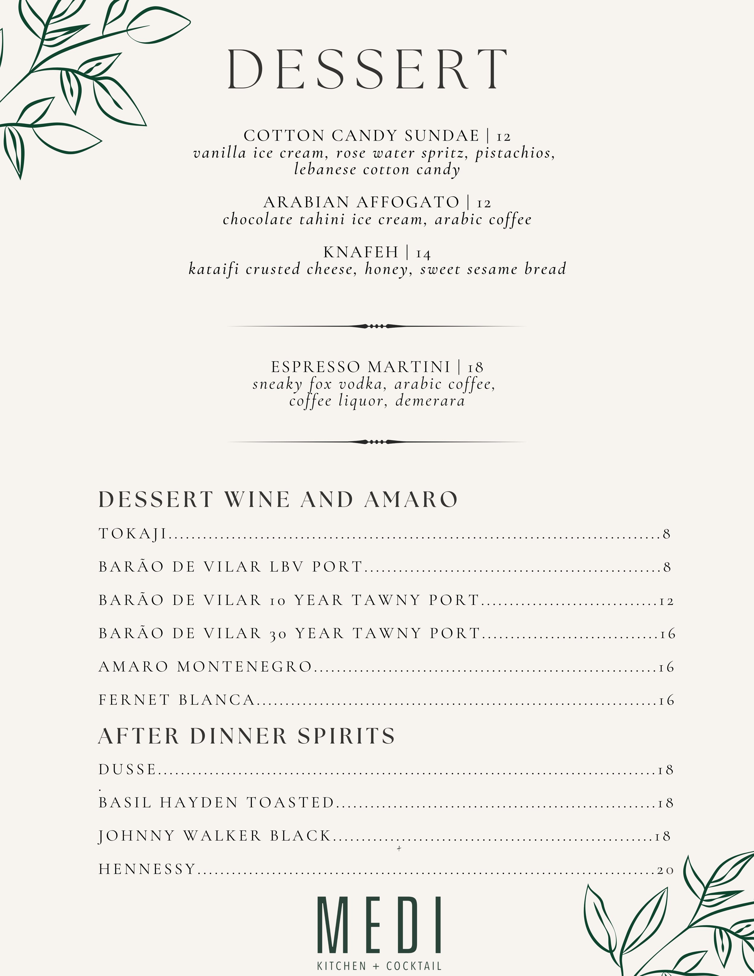 Menus — Medi Kitchen & Cocktail
