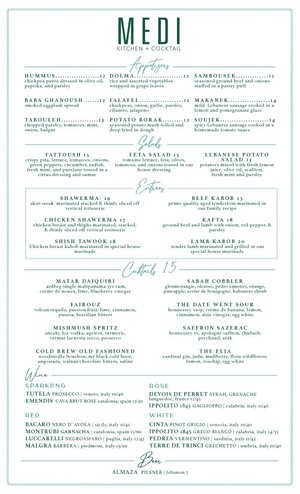 Menu — Medi Kitchen & Cocktail