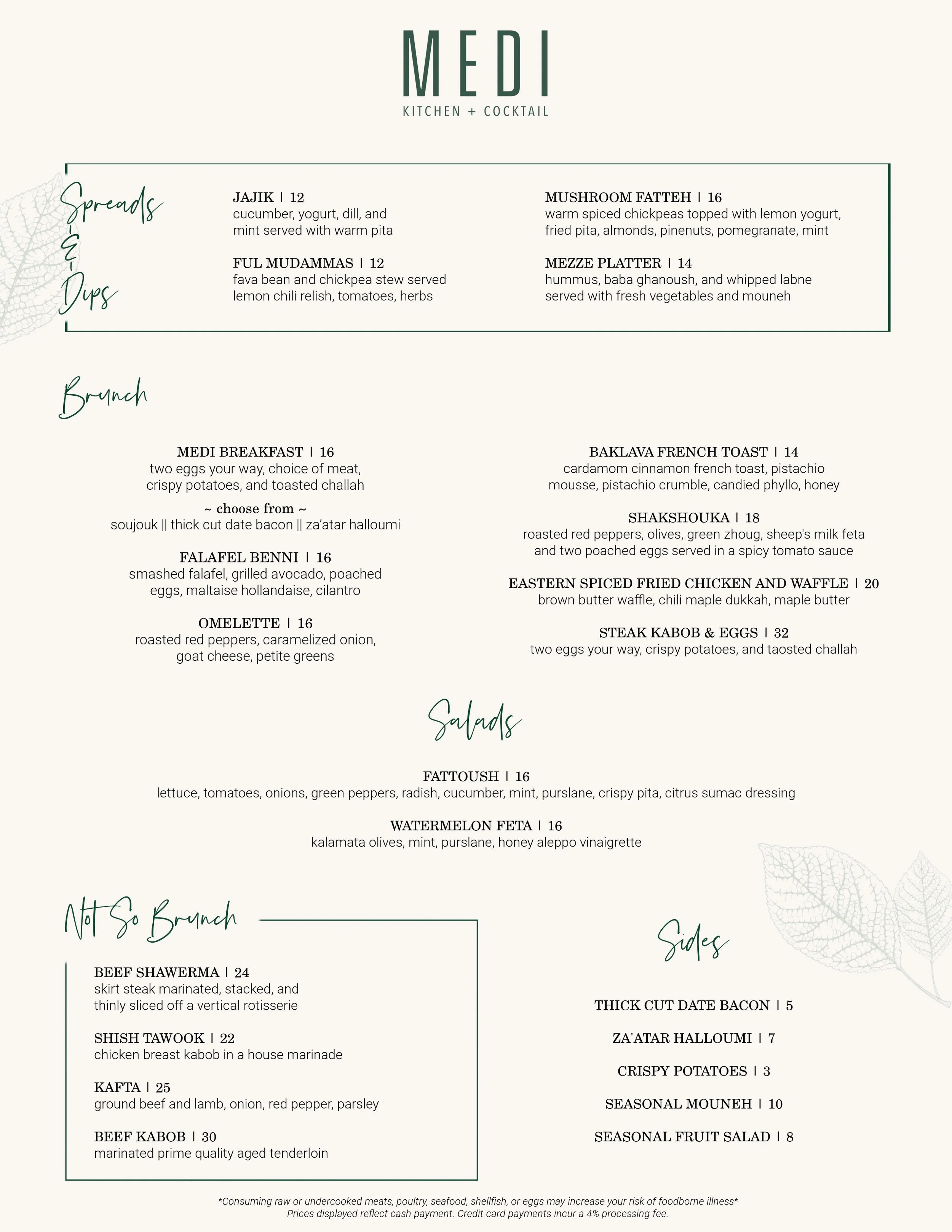Menus — Medi Kitchen & Cocktail