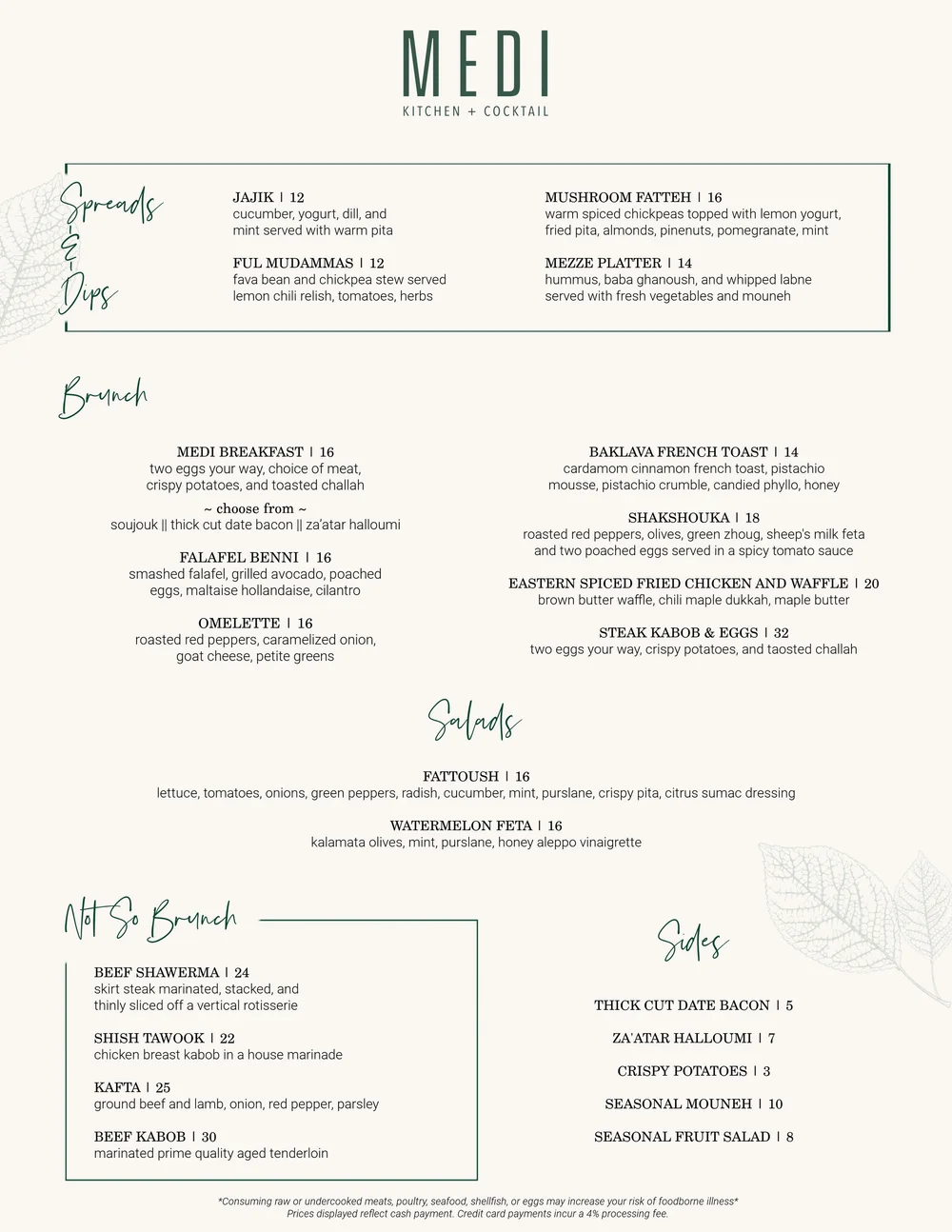 Menus — Medi Kitchen & Cocktail