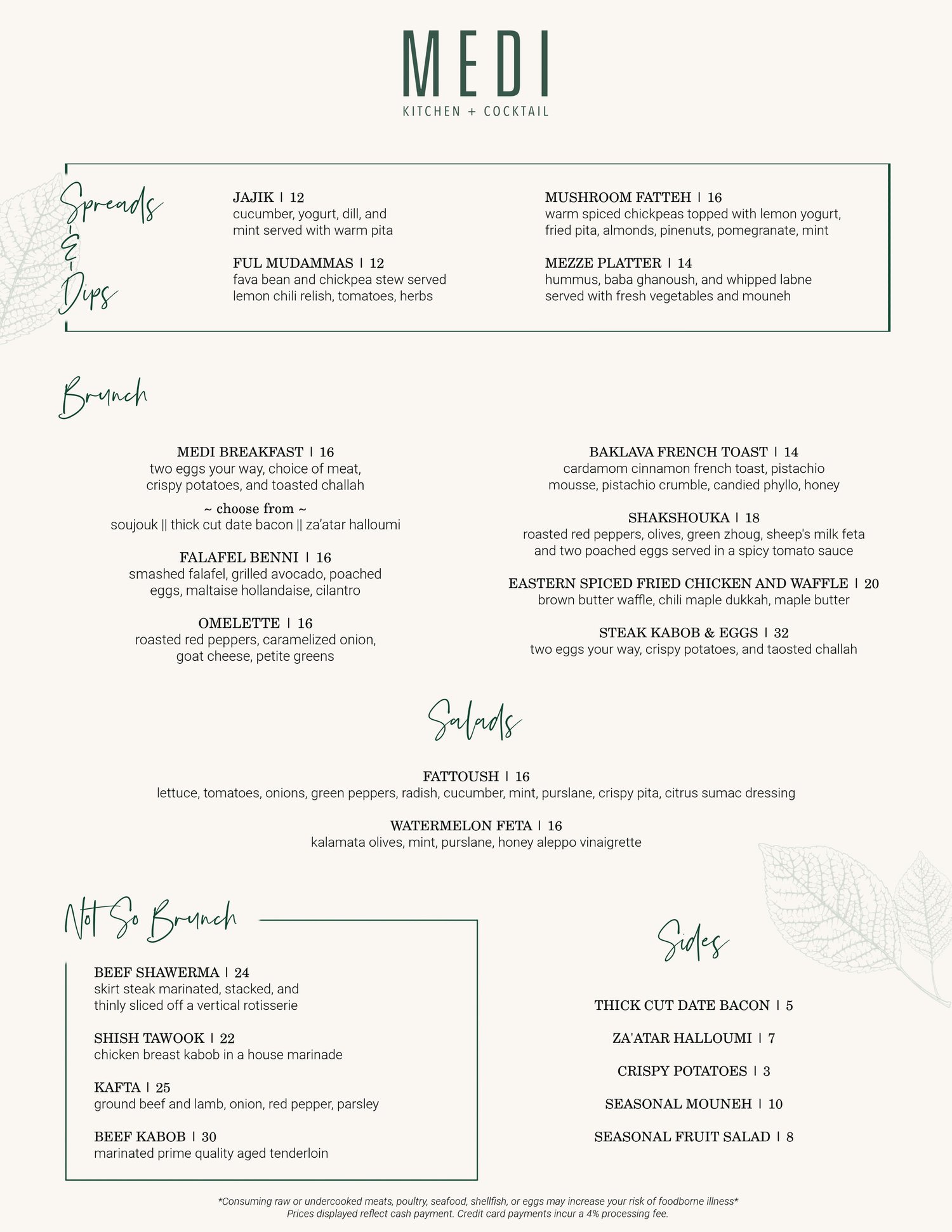 Menus — Medi Kitchen & Cocktail