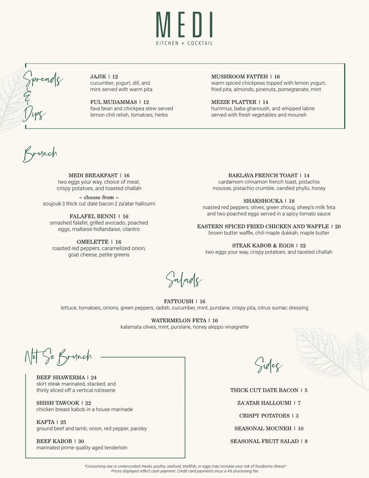 Menus — Medi Kitchen & Cocktail
