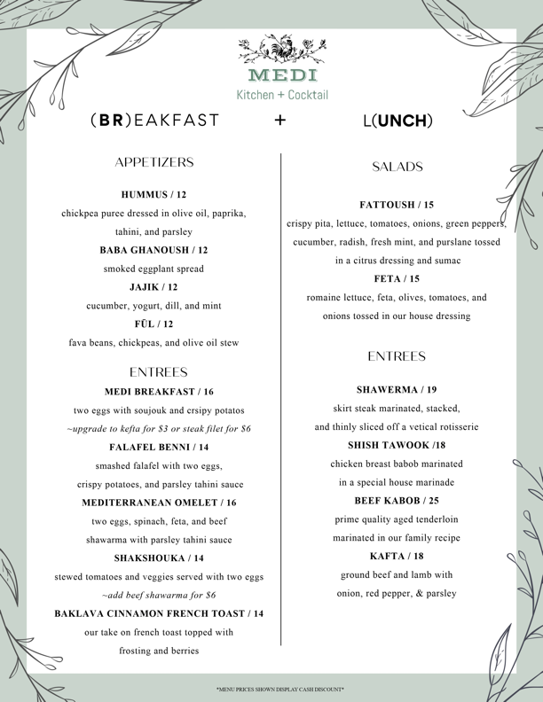 Menu — Medi Kitchen & Cocktail