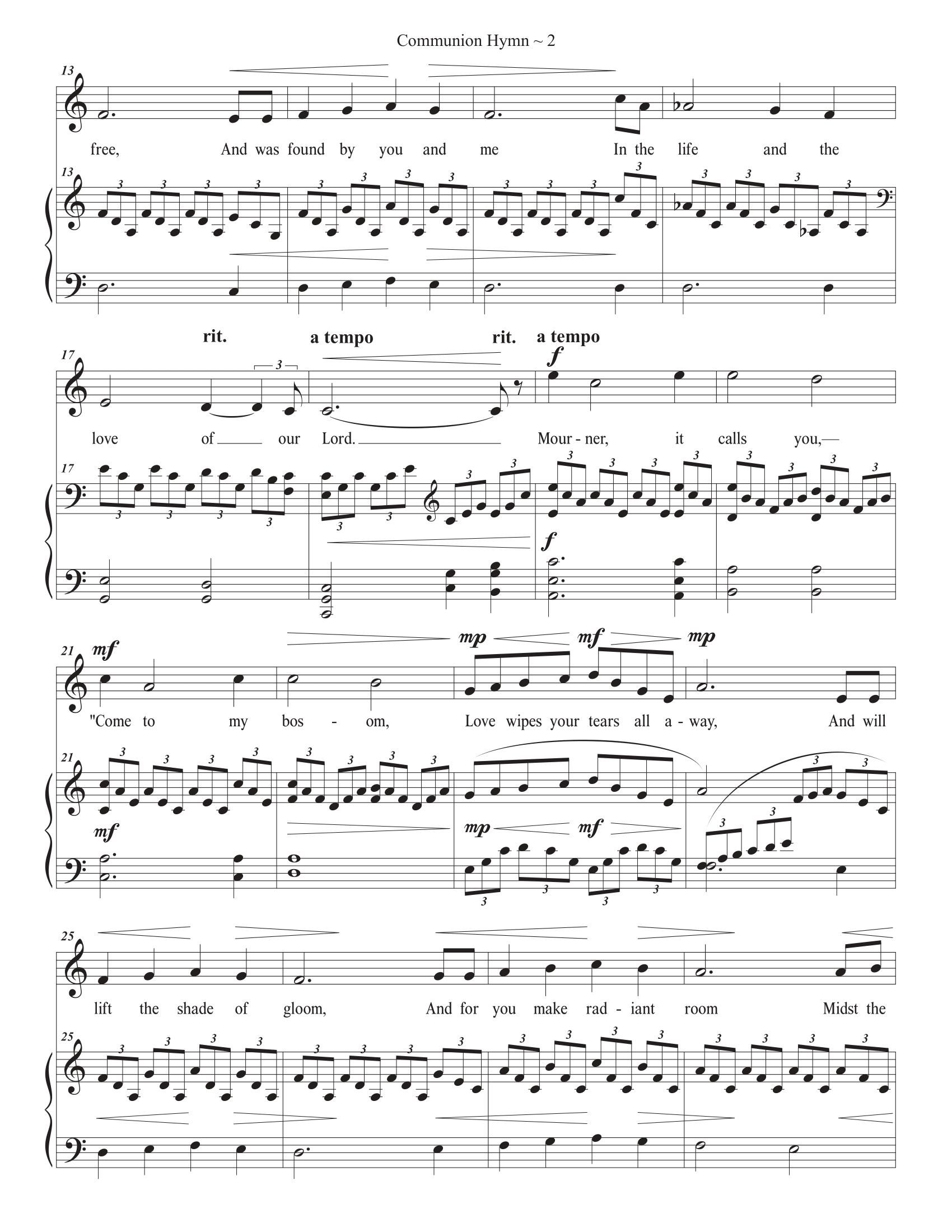 Communion Hymn - Sheet Music - HIGH — Peter B. Allen