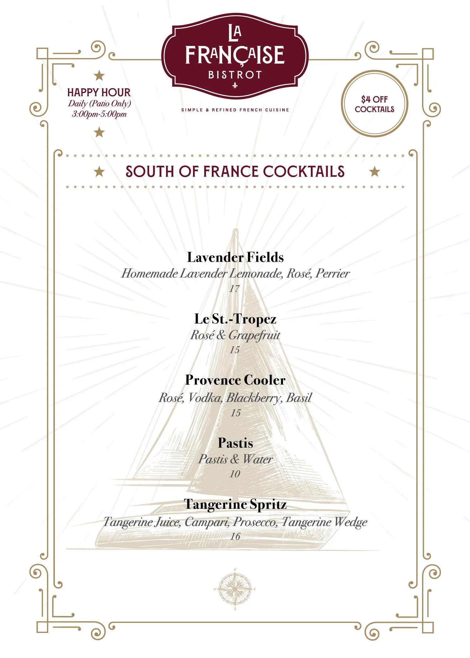Cocktails & Wines — La Française Bistrot