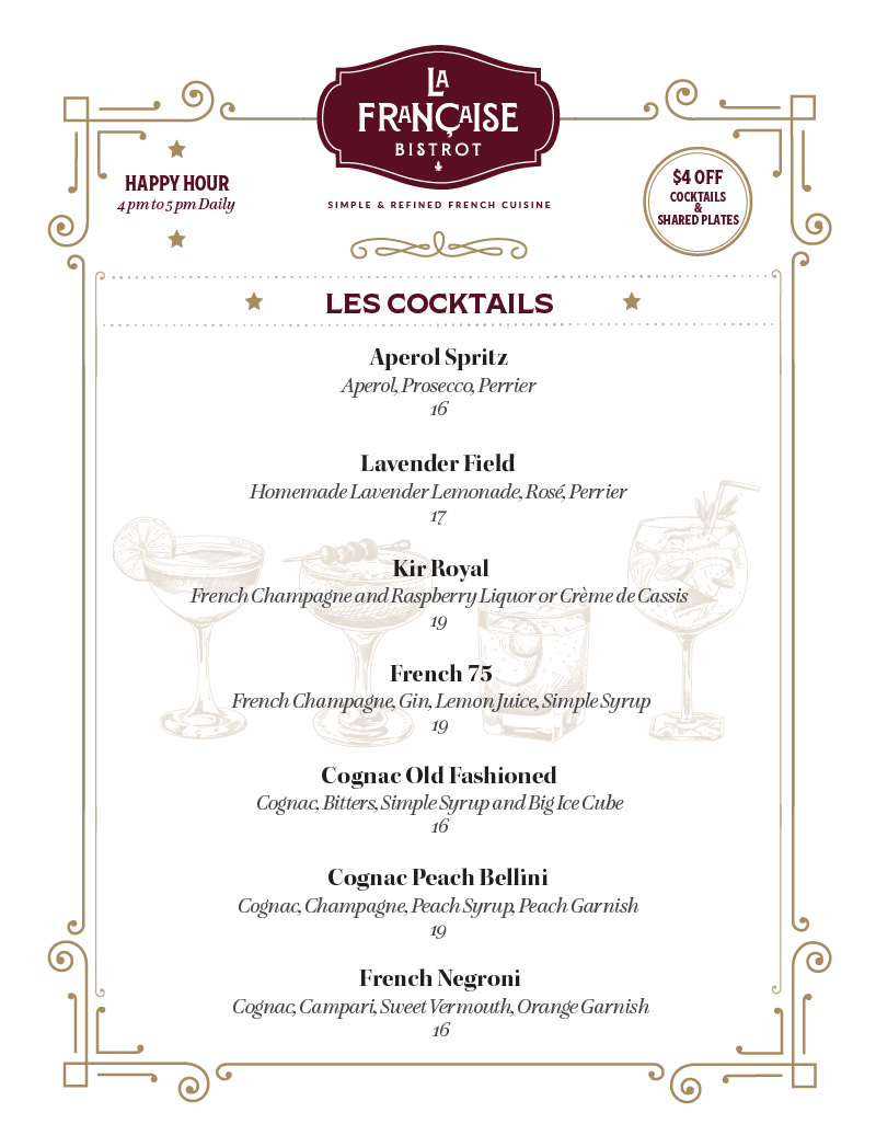 Cocktails & Wines — La Française Bistrot