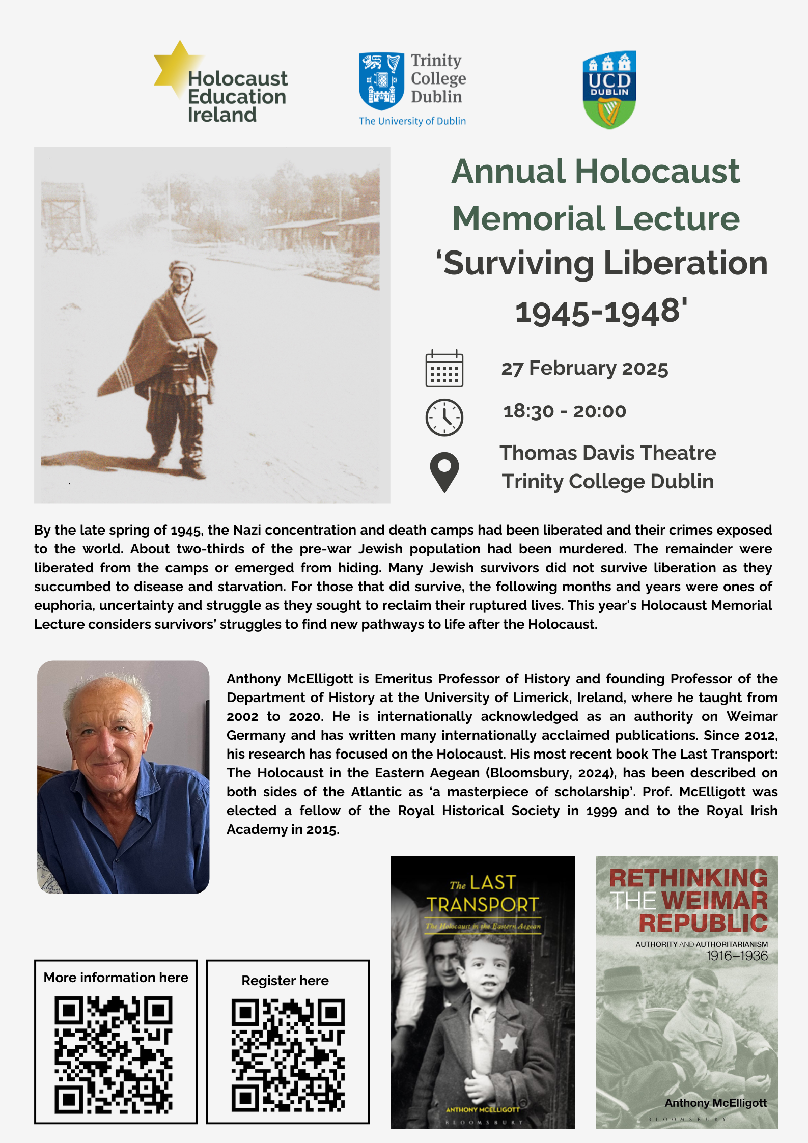Annual Memorial Lecture: “Surviving Liberation: Jewish Camp Survivors ...
