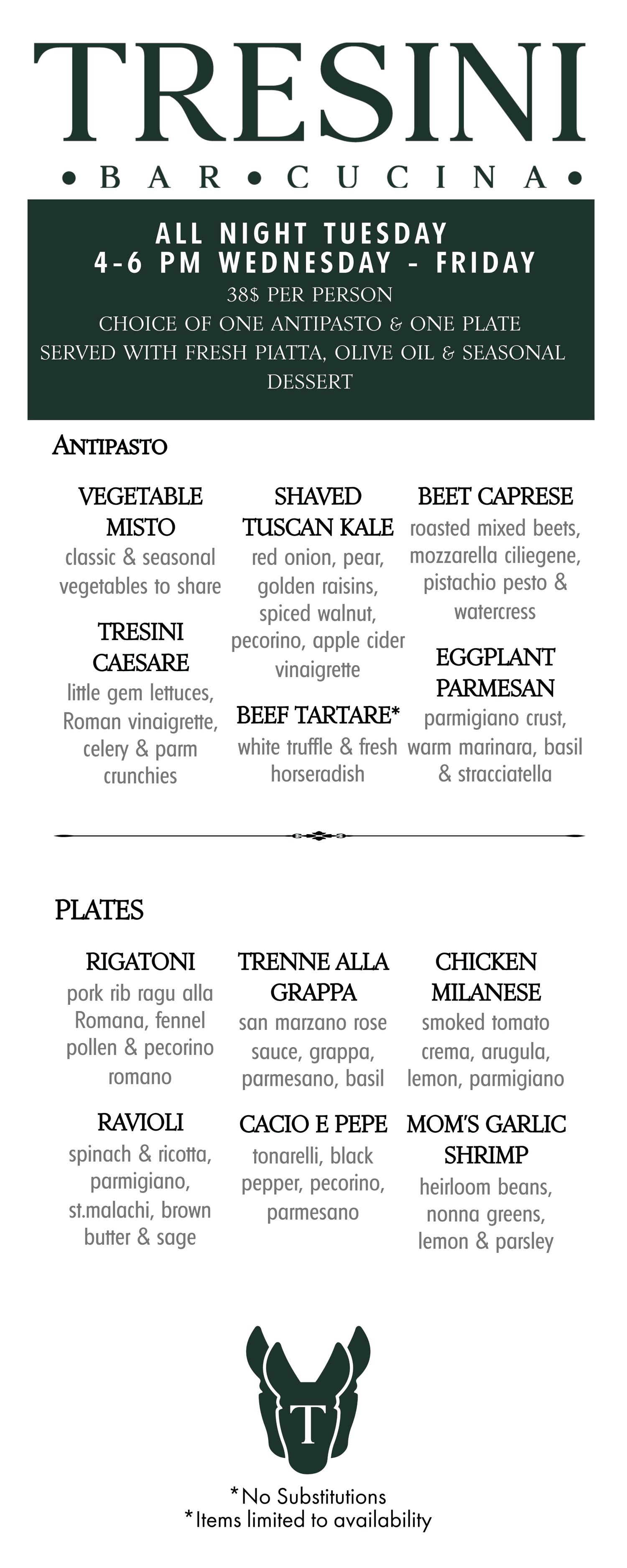 Menus — TRESINI