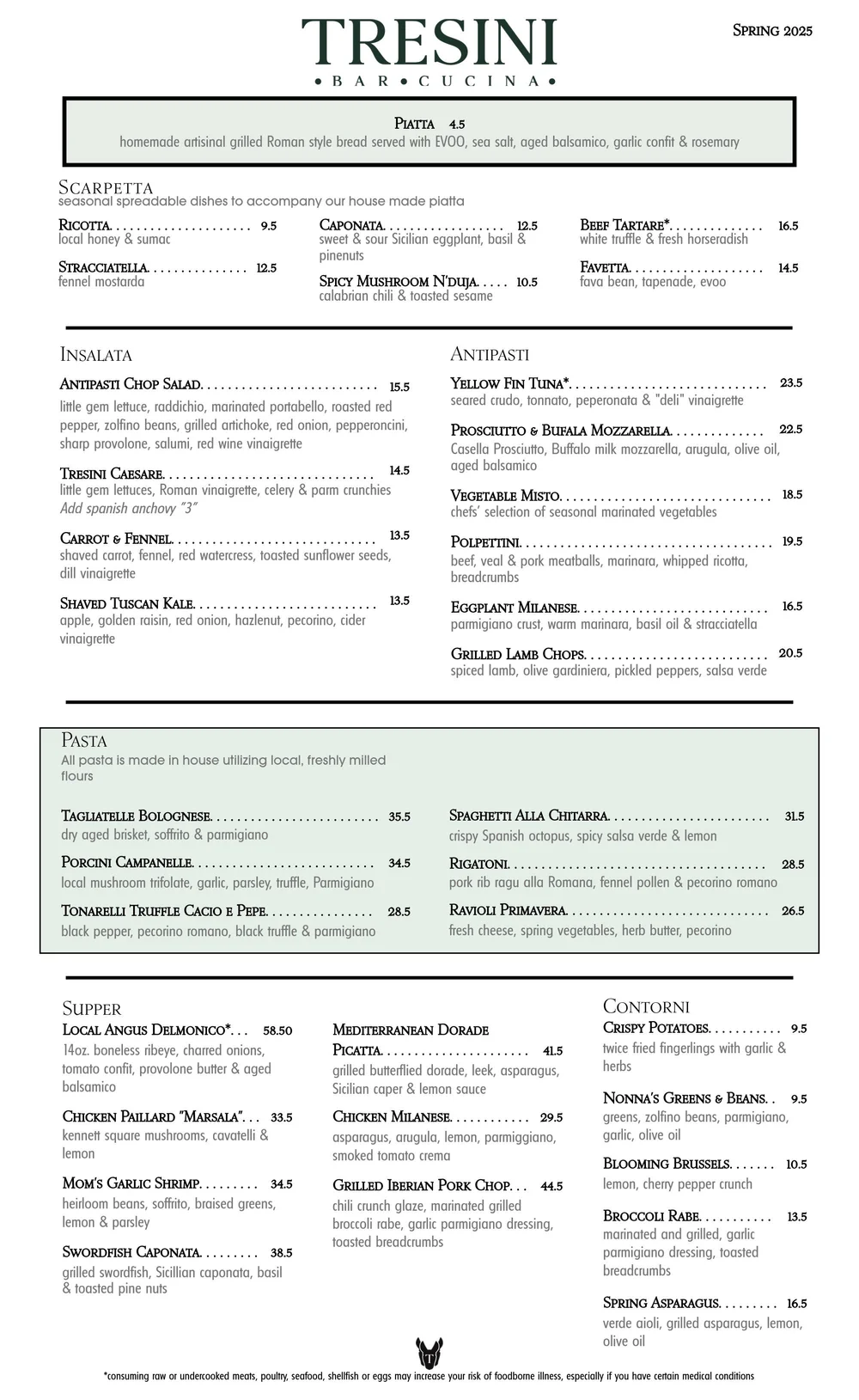 Menu — TRESINI