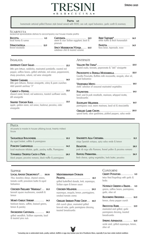 Menu — TRESINI