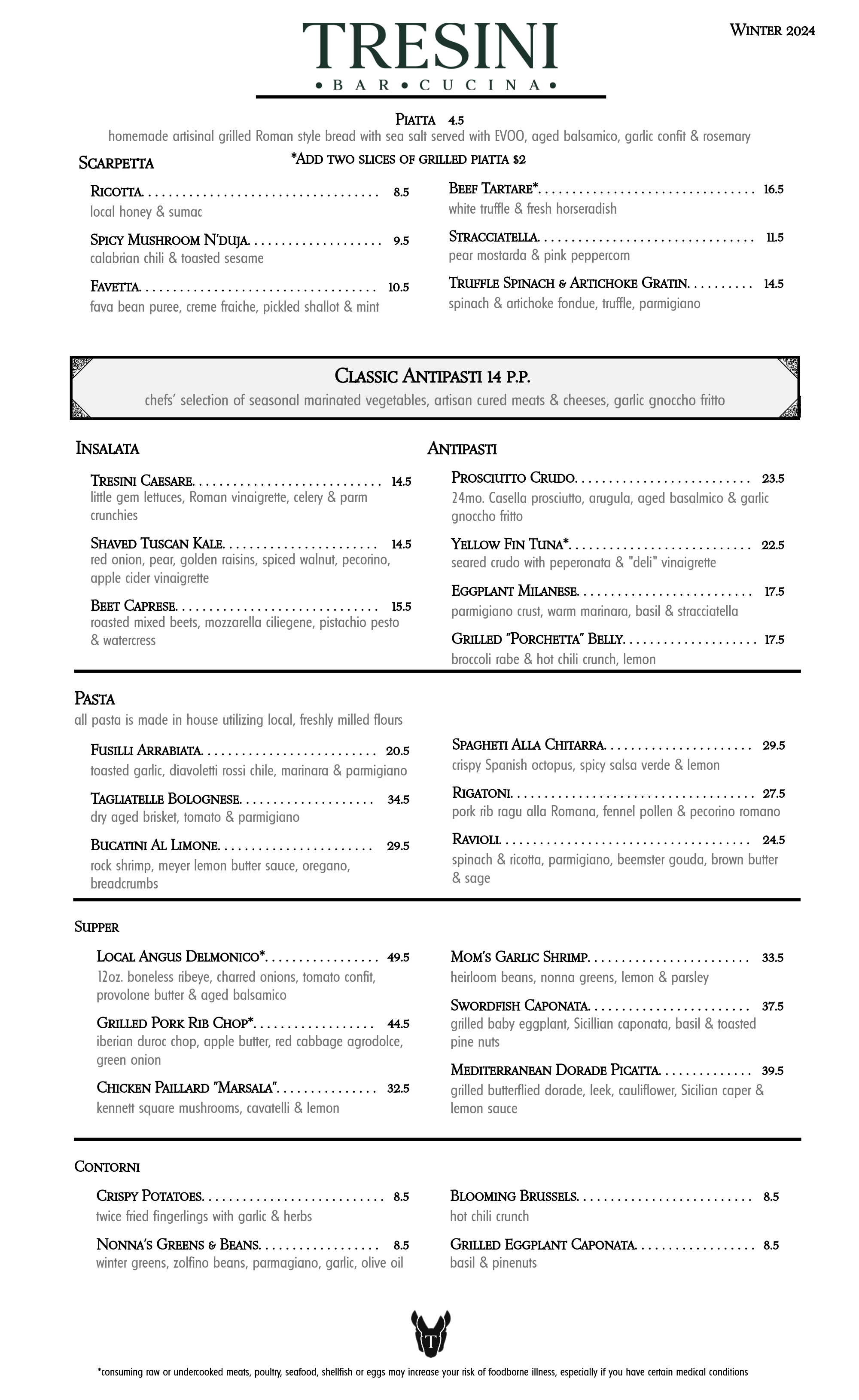 Menus — TRESINI