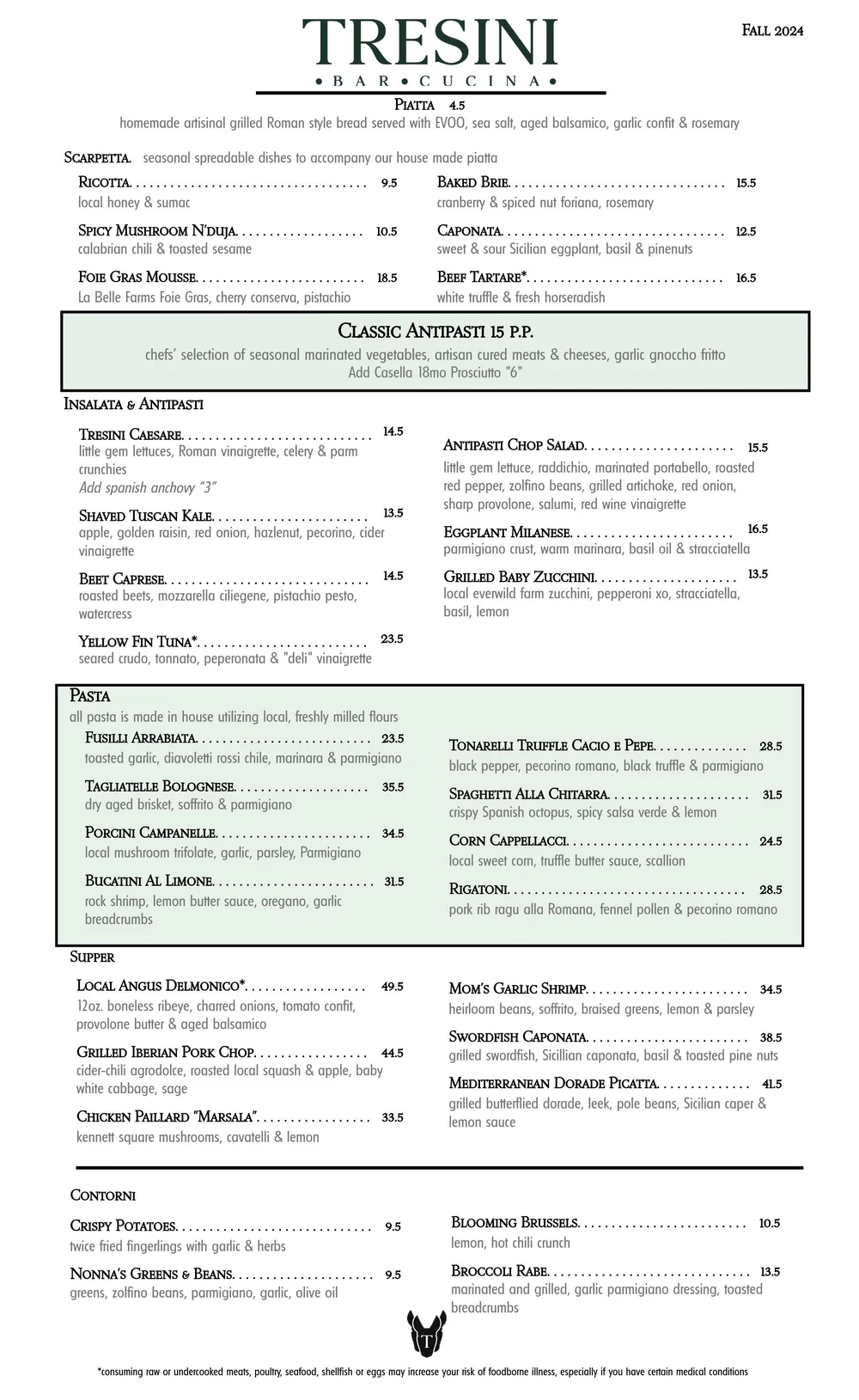 Menus — TRESINI