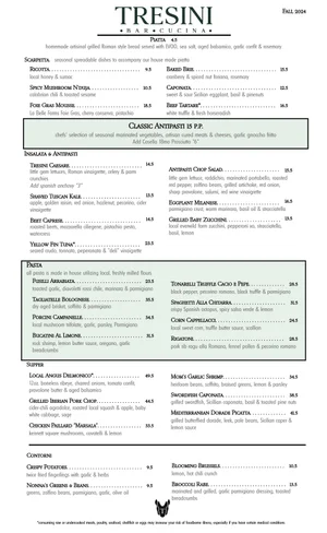 Menus — TRESINI