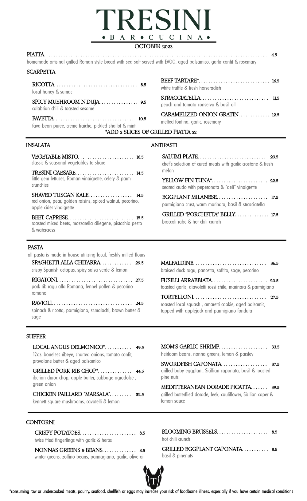 Menus — TRESINI