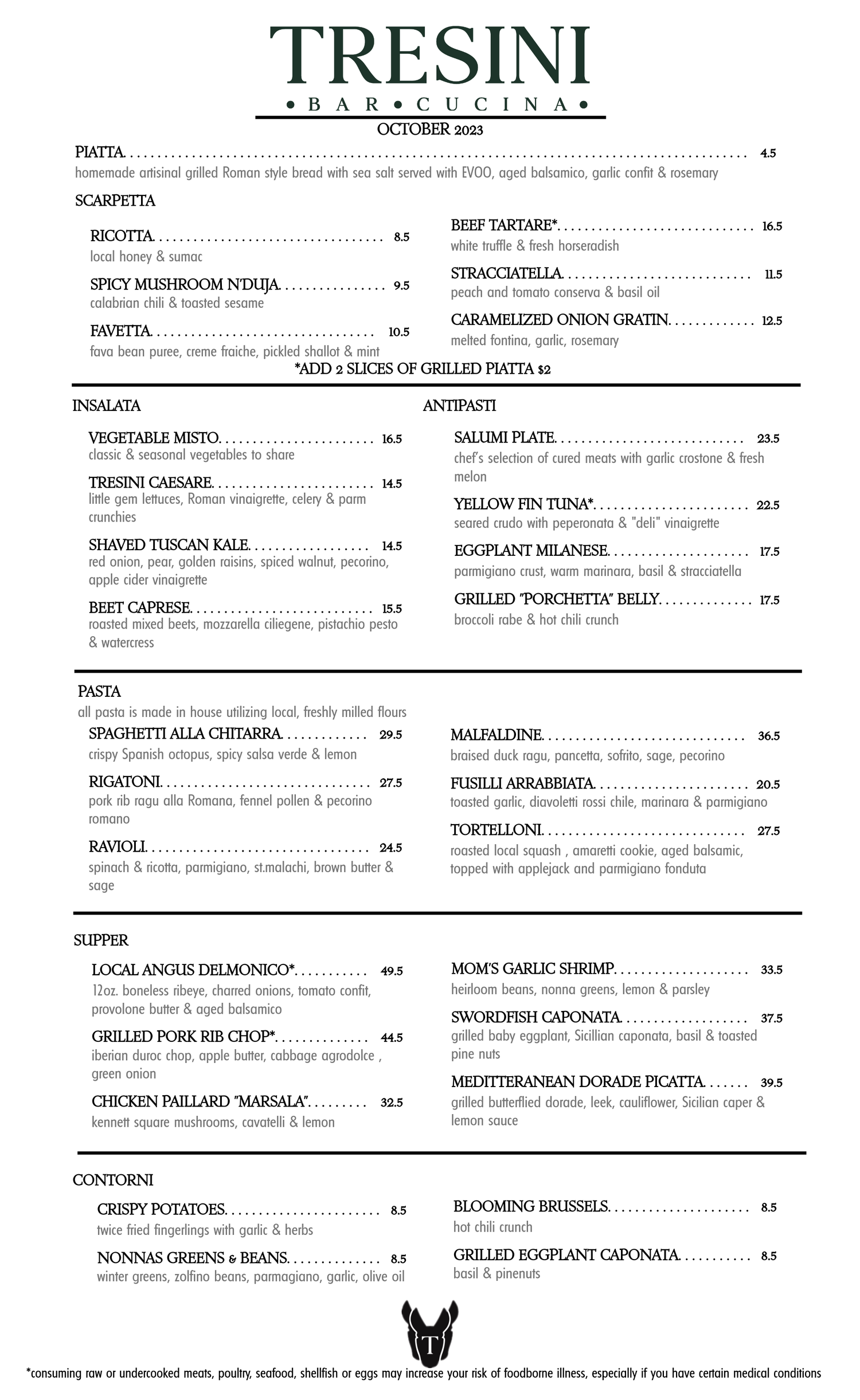 Menus — TRESINI