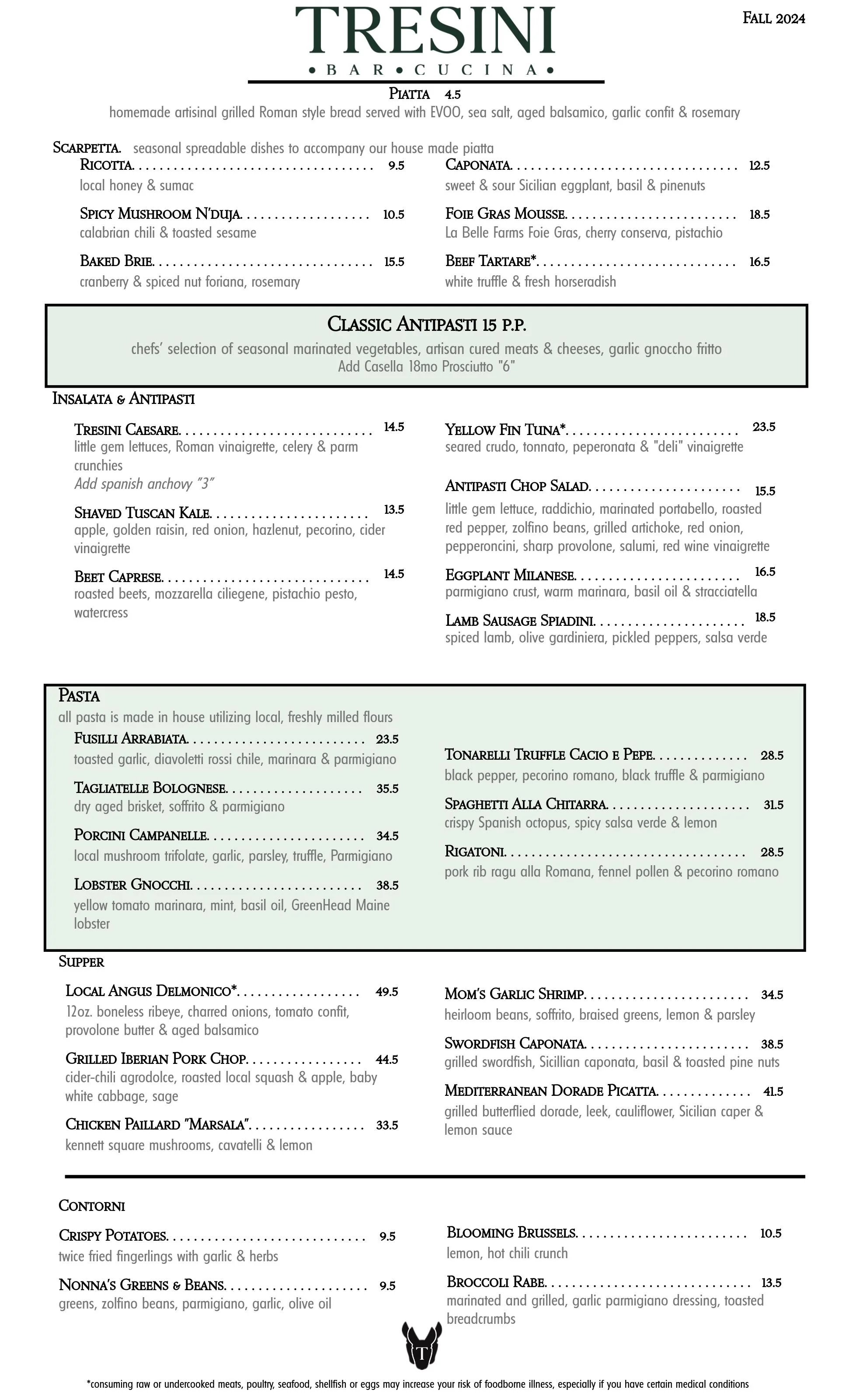 Menus — TRESINI