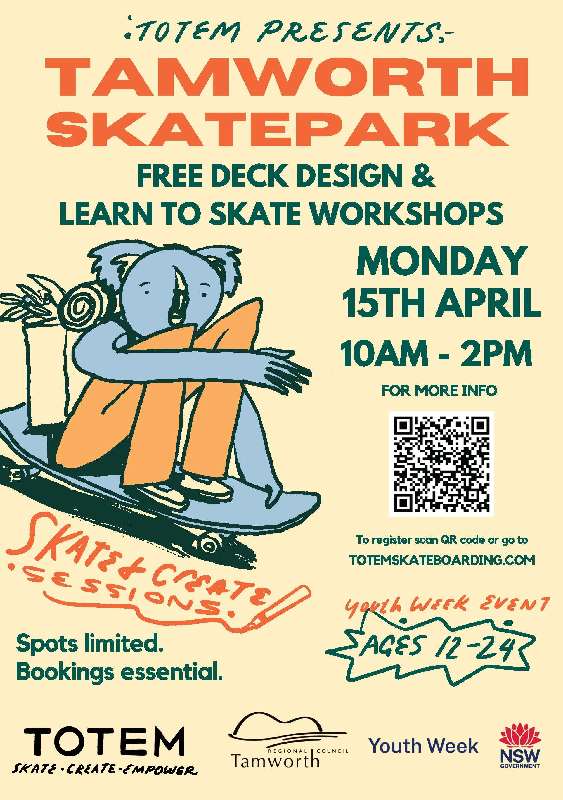 Tamworth Community SKATE / CREATE / EMPOWER program — Totem Skateboarding