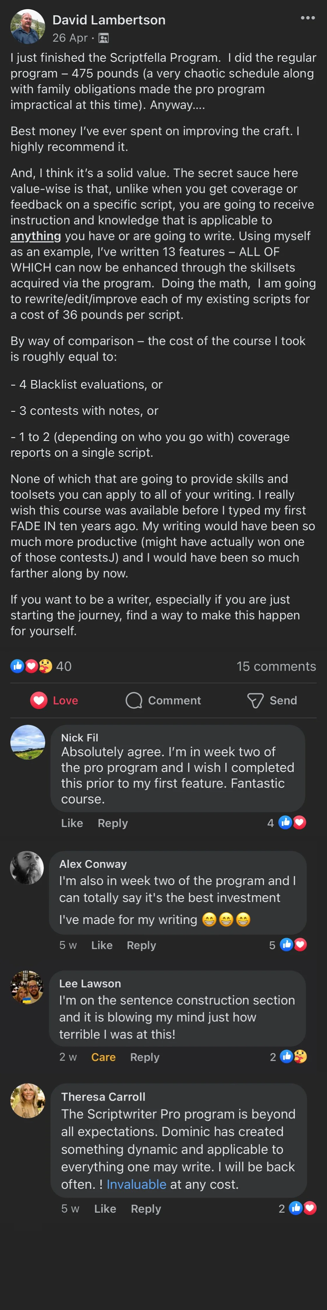 Dominic Morgan aka Scriptfella: Consulting Audio Notes on Every Line in ...