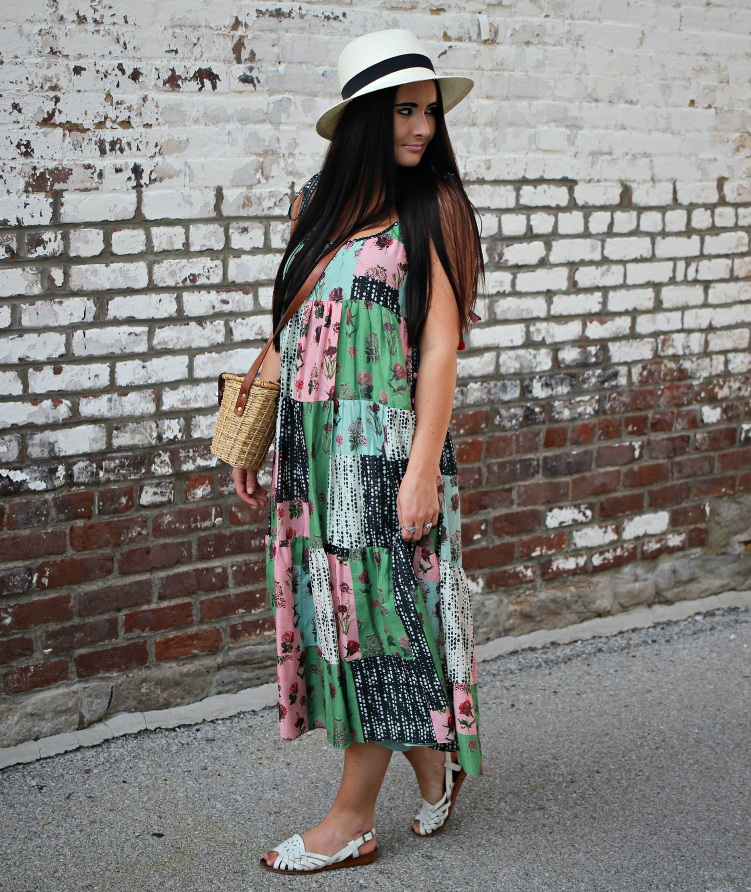 Patchwork Floral Midi Dress — Gathered Living