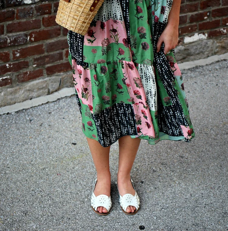 Patchwork Floral Midi Dress — Gathered Living