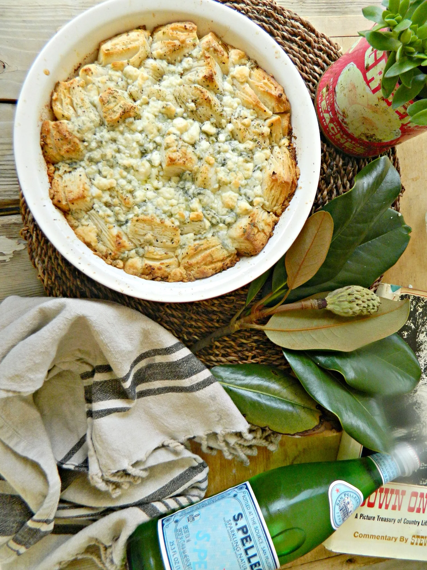 3 Ingredient Buttery Blue Cheese Pull-Apart Bread — Gathered Living
