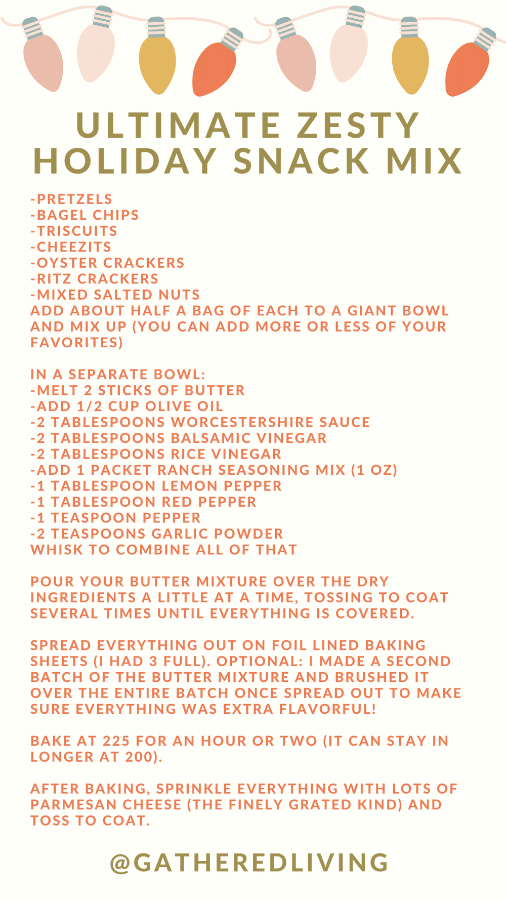 Ultimate Zesty Holiday Snack Mix — Gathered Living