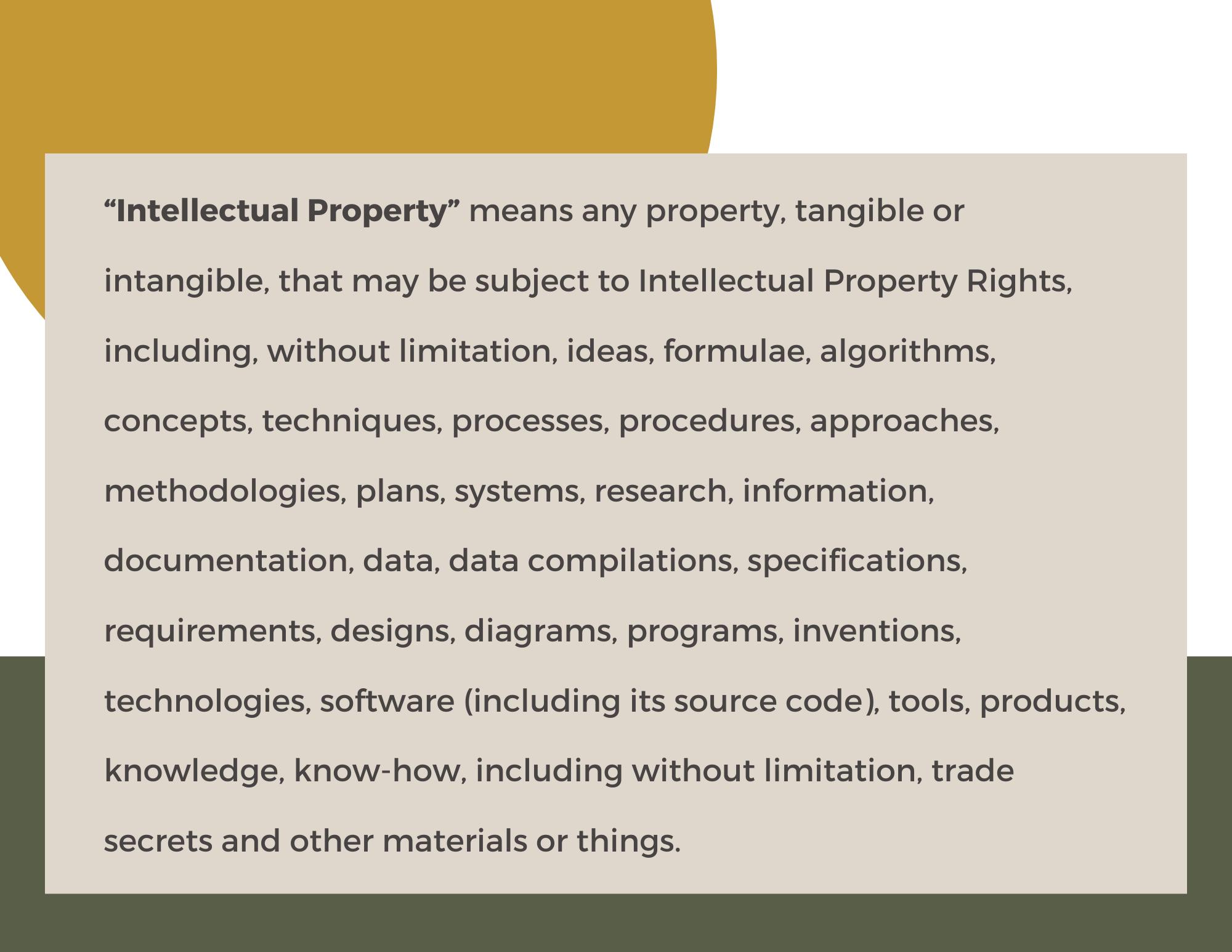 Parsing the definition of Intellectual Property — Think Beyond IP