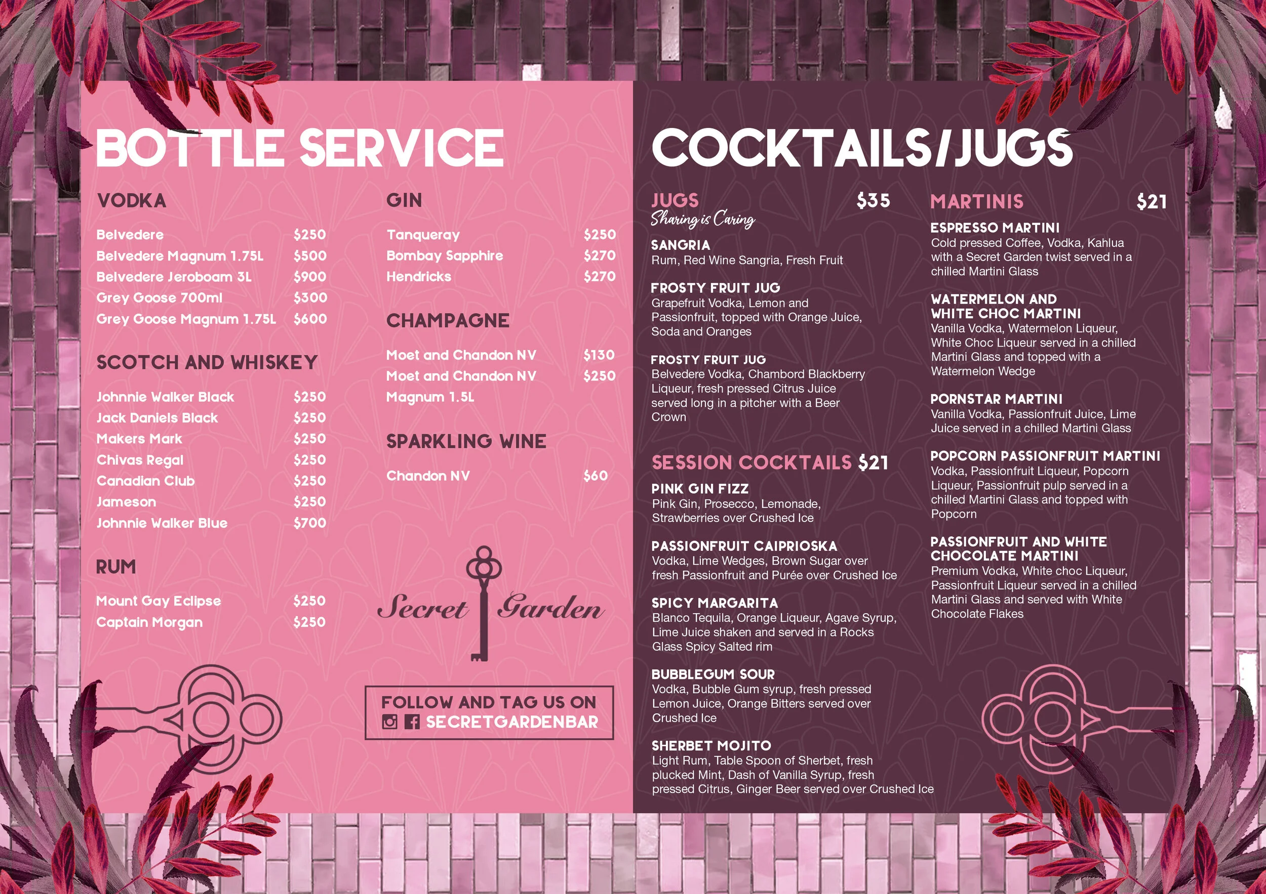 Menu — SECRET GARDEN