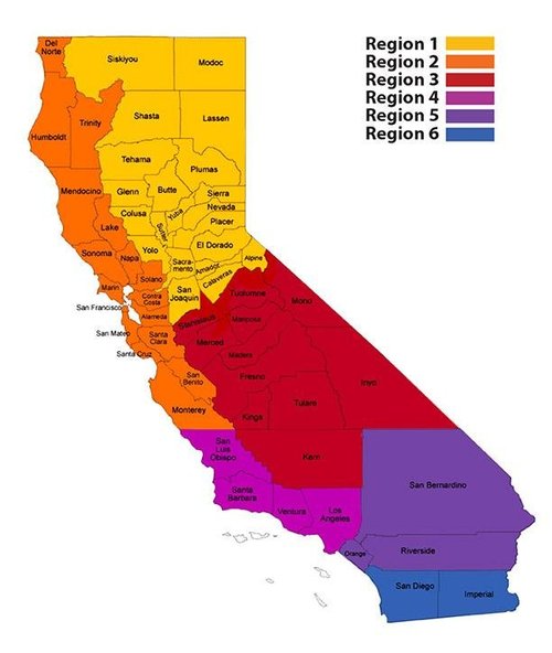 Find your CATA Region — California Athletic Trainers' Association