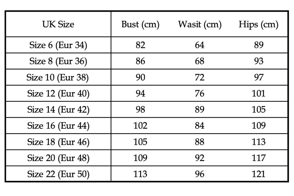 Size Guide — nataschabankart