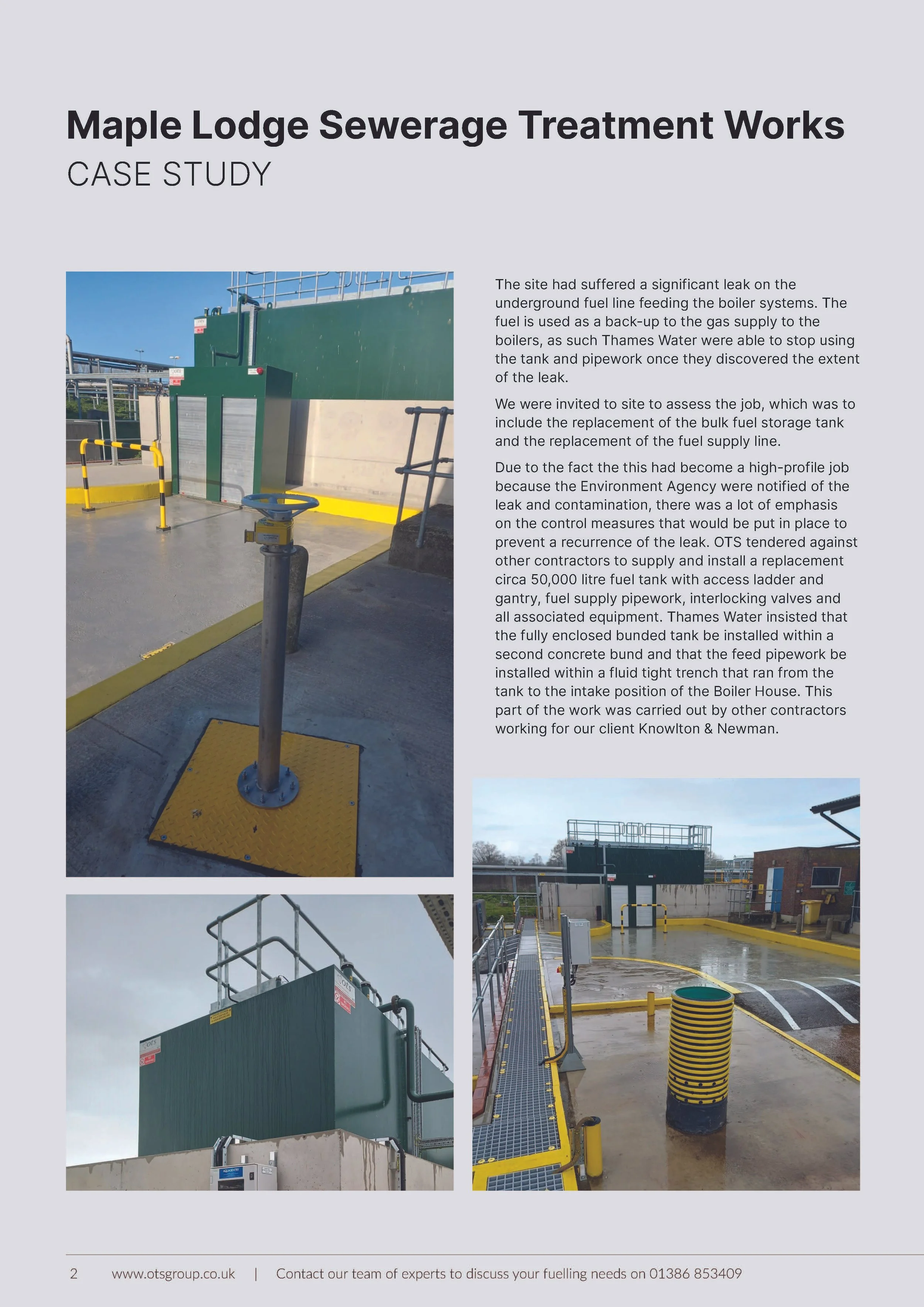 Maple Lodge Sewerage Treatment Works | OTS Group