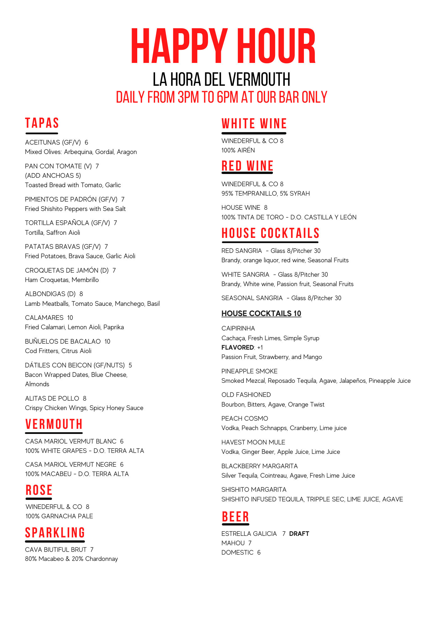 Menu — El Mercat