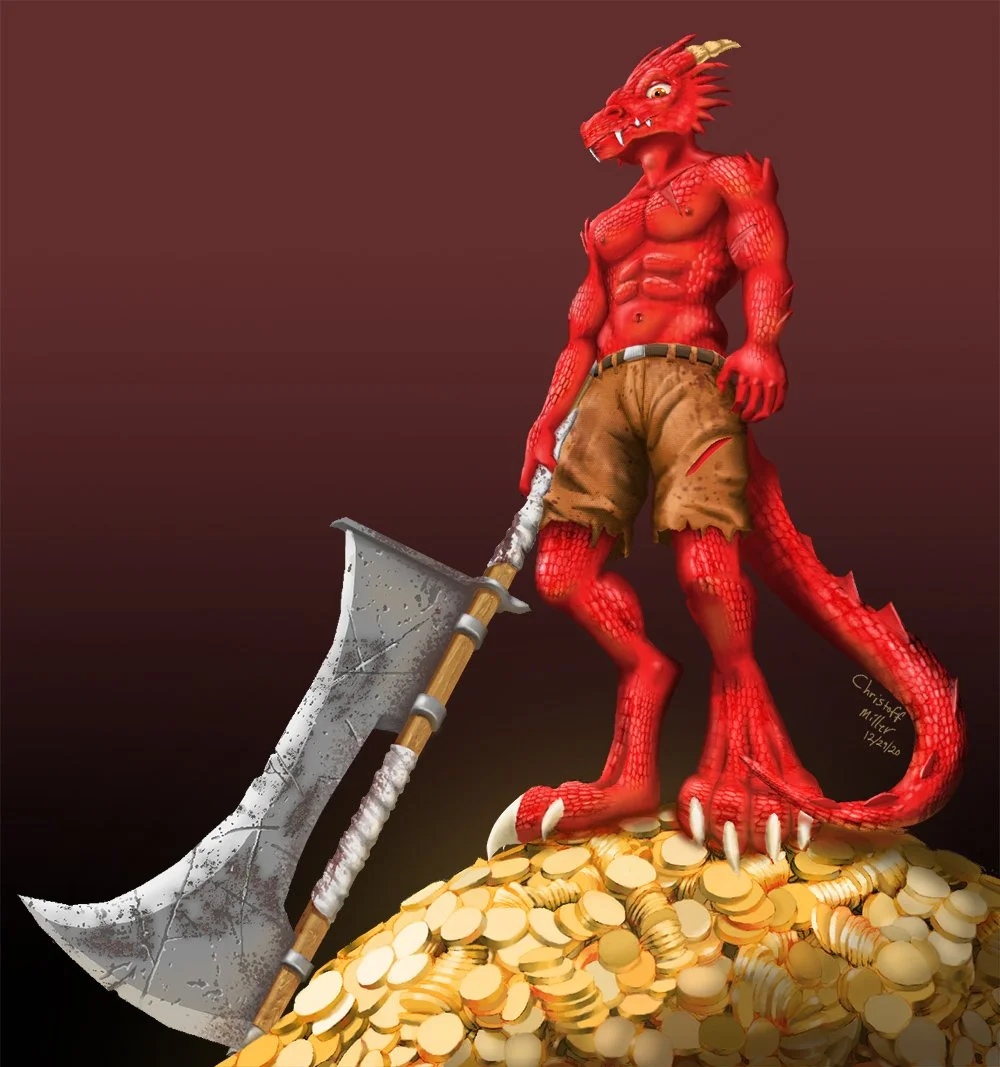 Dragon protecting gold — Christoff V Miller — Illustration, Branding ...