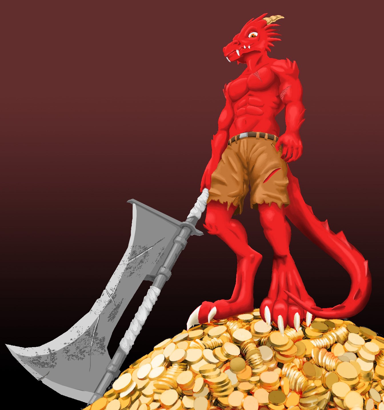 Dragon protecting gold — Christoff V Miller — Illustration, Branding ...