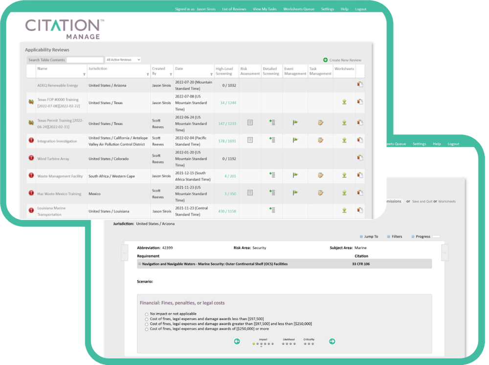RISK AREA COVERAGE — CITATION COMPLIANCE