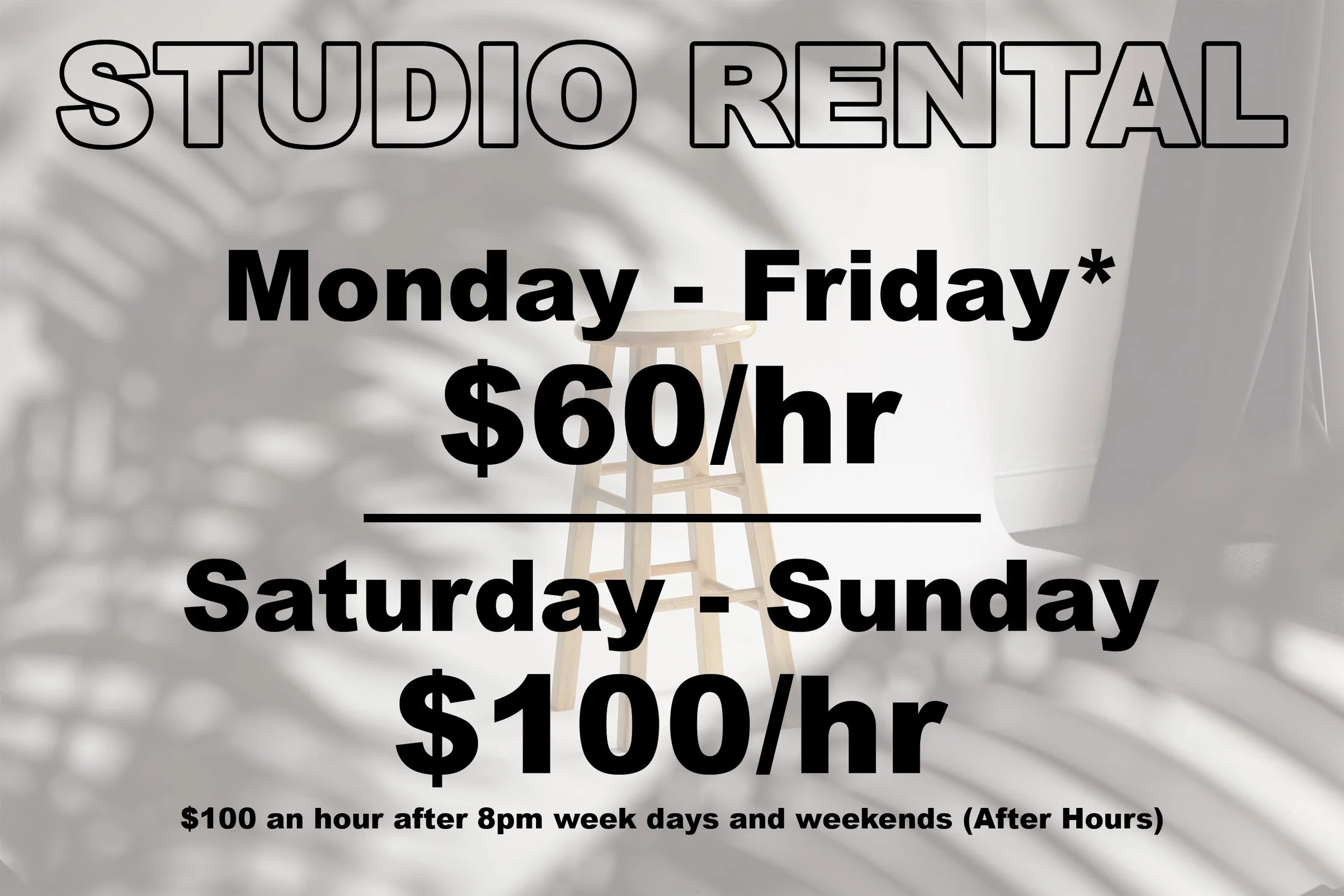Studio Rentals — YES I SHOOT MODELS