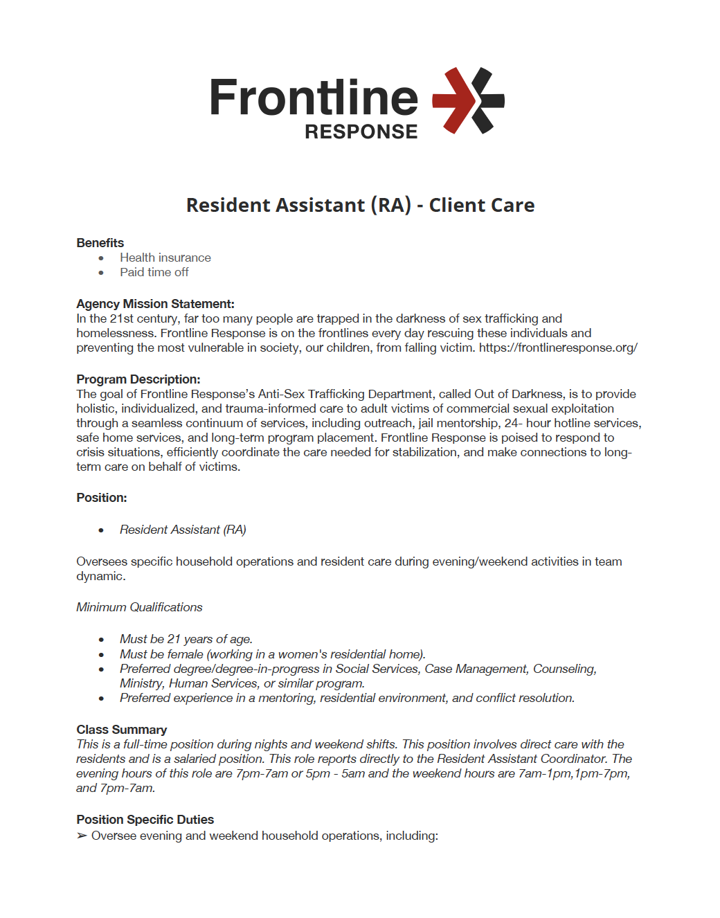 Careers — Frontline Response