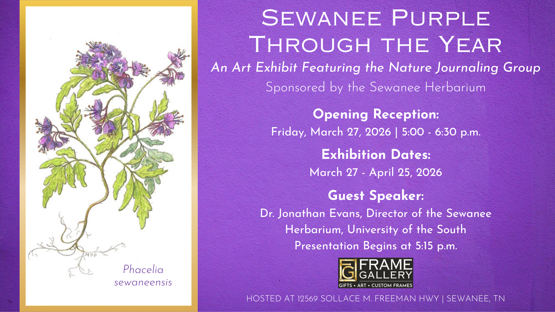 "Sewanee Purple Through the Year" Art Exhibit | Frame Gallery Gifts ...