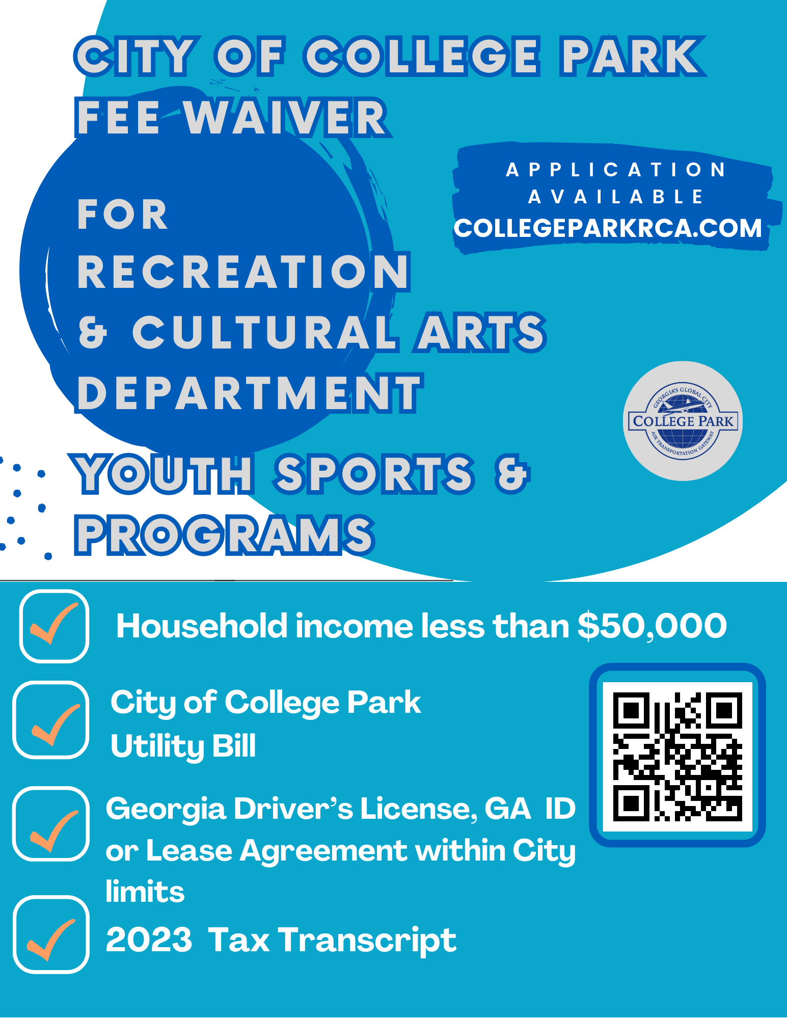Fee Waiver — College Park Recreation and Cultural Arts