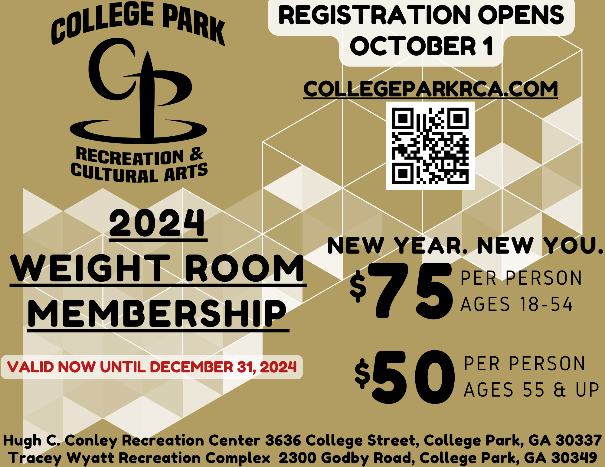 Weight Room Membership — College Park Recreation and Cultural Arts