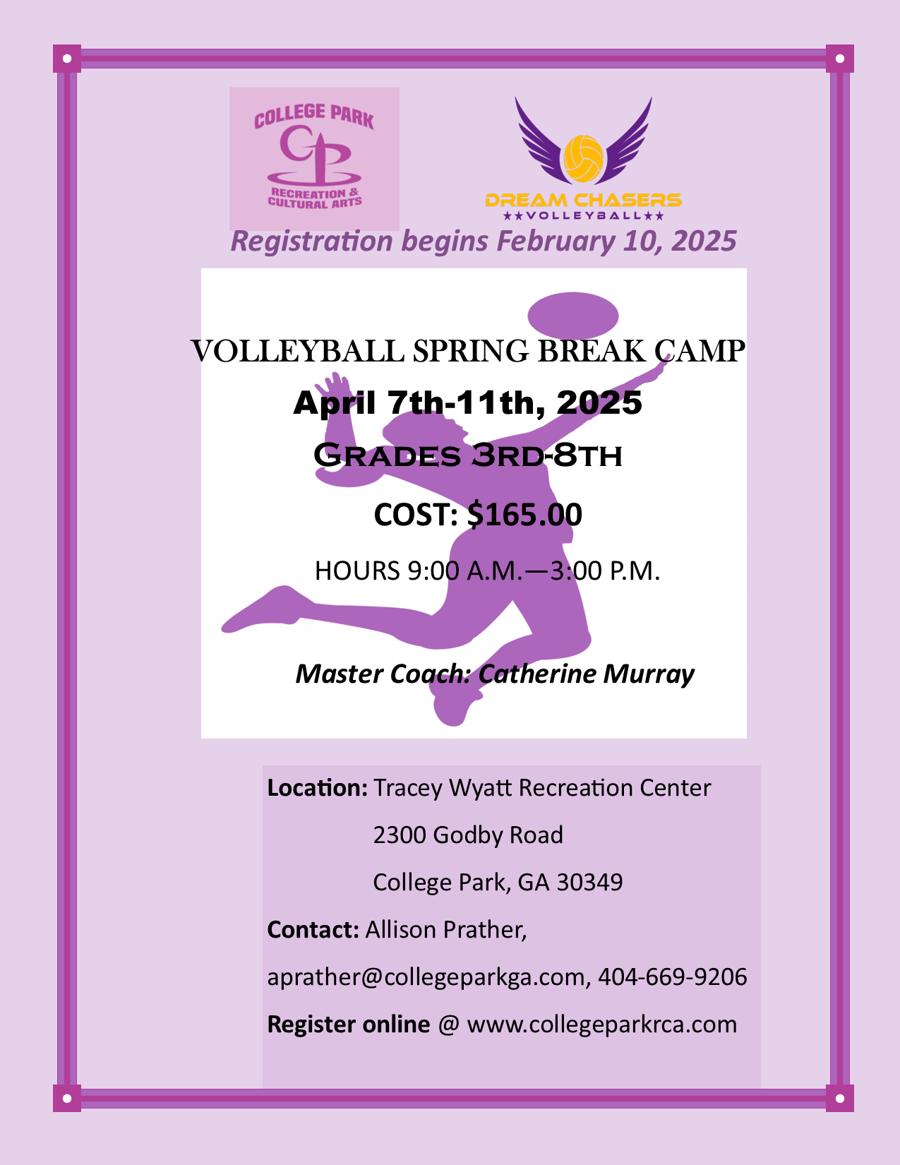 Volleyball — College Park Recreation and Cultural Arts