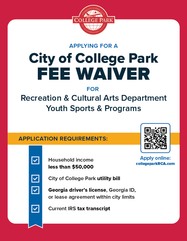 Fee Waiver — College Park Recreation and Cultural Arts